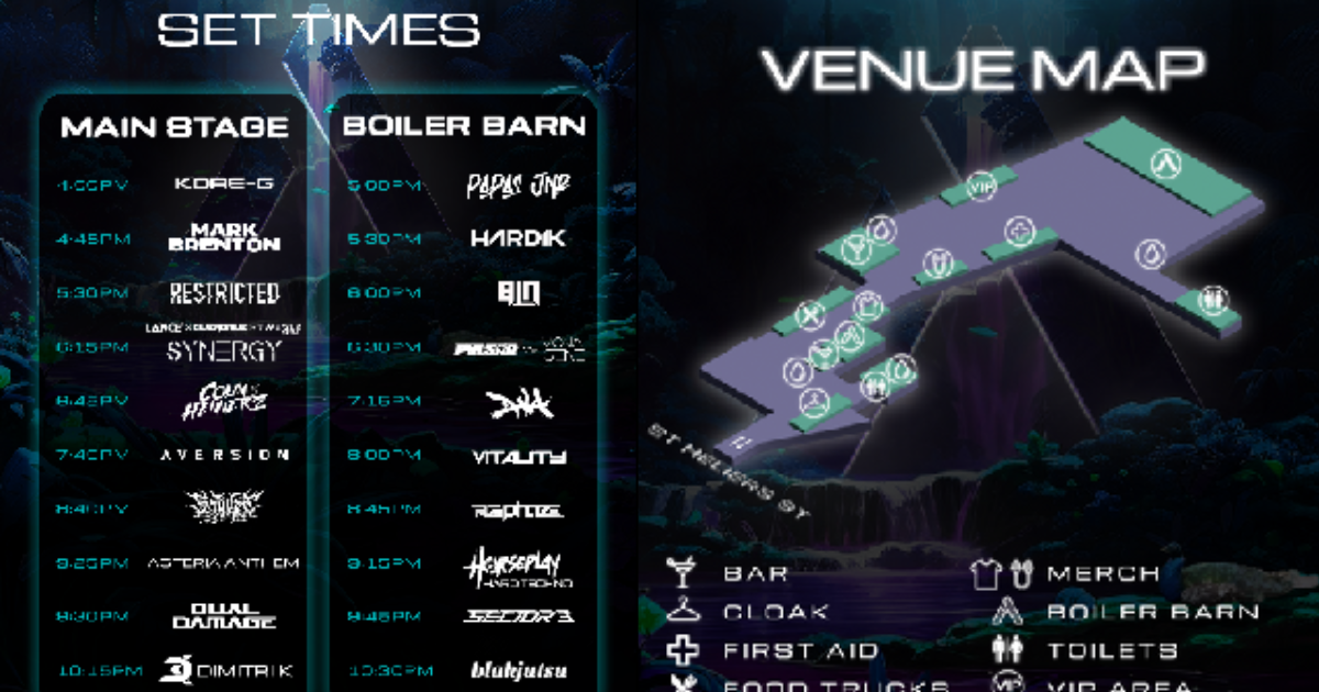 Website set times & venue map